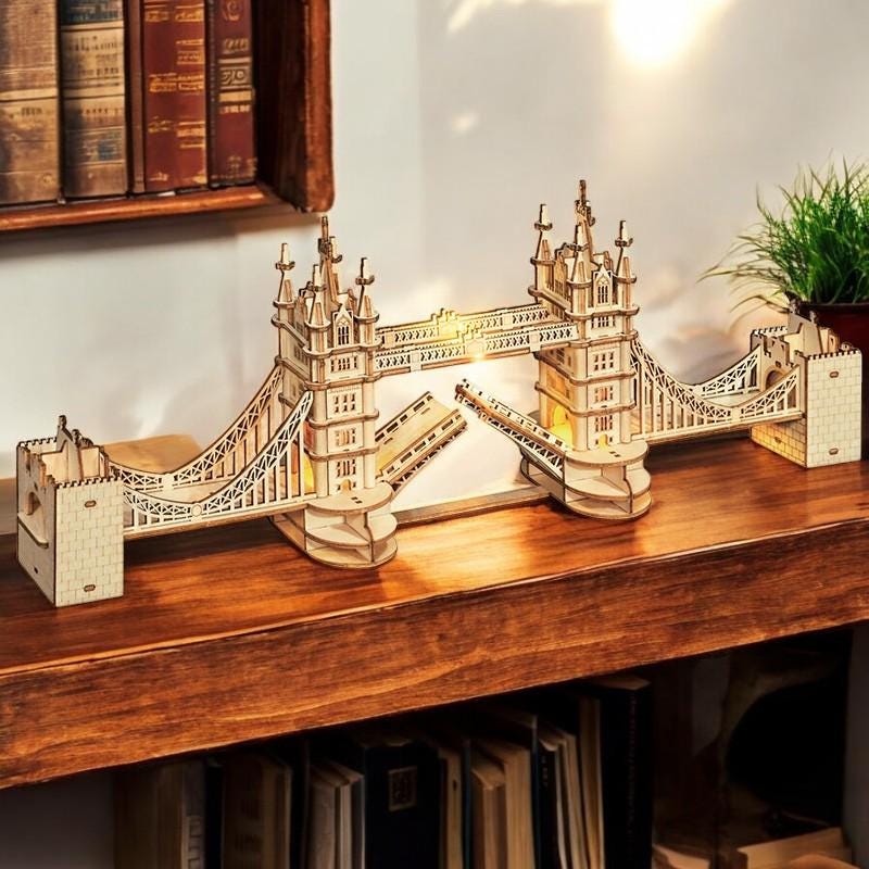 DIY Tower Bridge Wooden Puzzle Kit: London Landmark Model, Home Decor ...