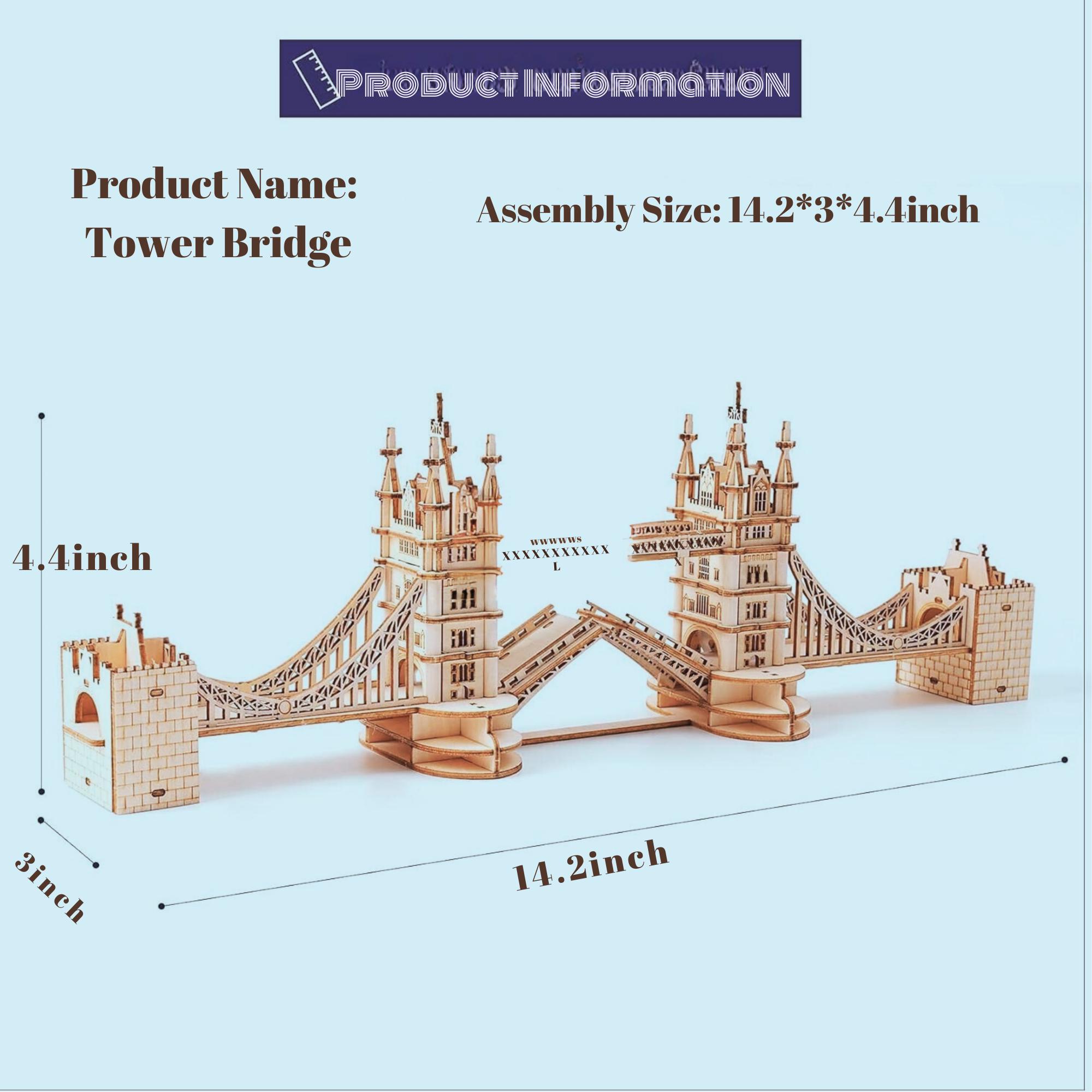 DIY Tower Bridge Wooden Puzzle Kit: London Landmark Model, Home Decor ...