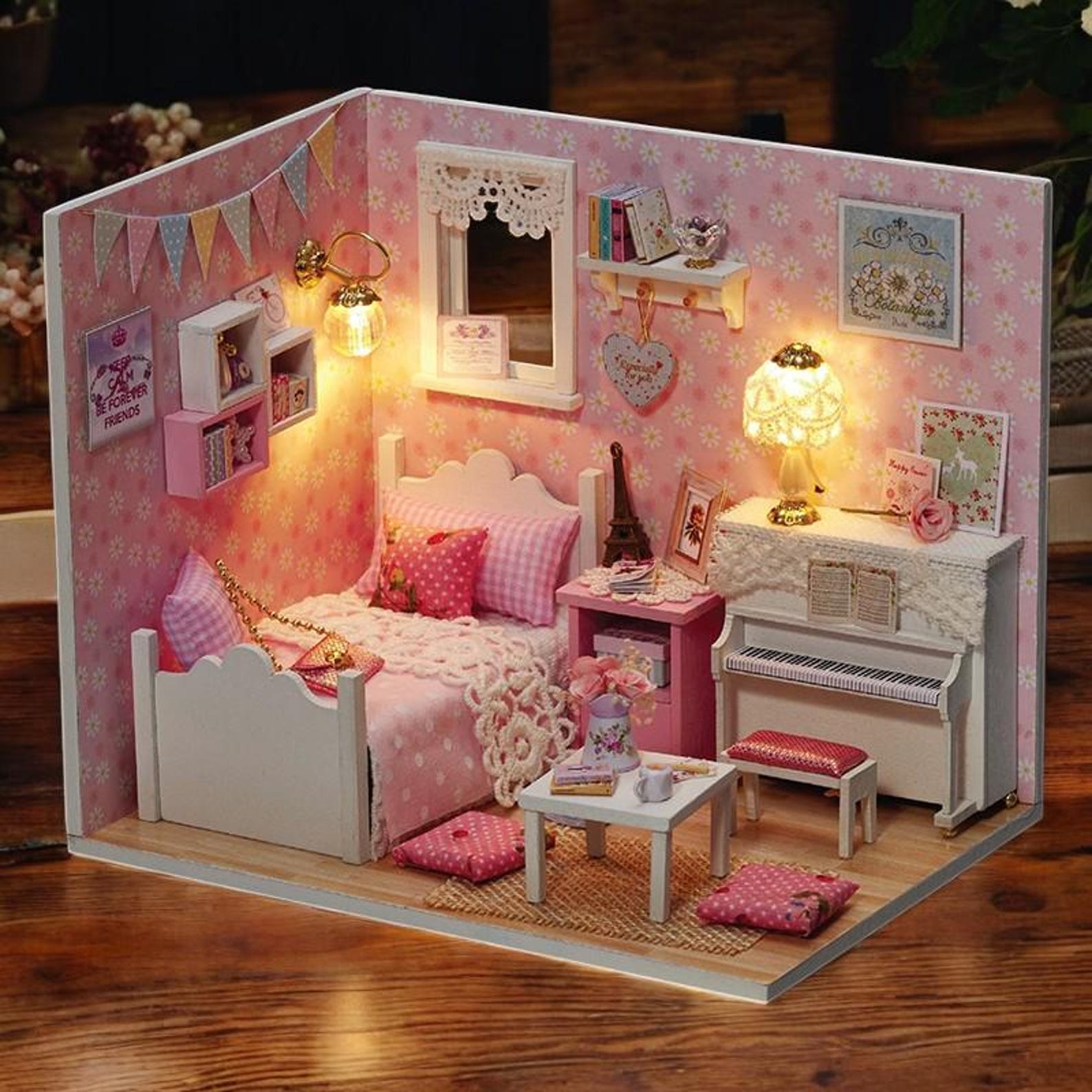 DIY Miniature Room Kit: Pastel Dollhouse With LED Lights - Etsy