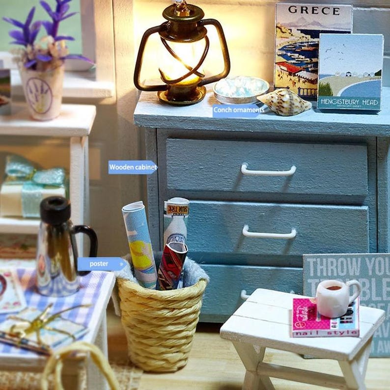 DIY Miniature Room Kit: Pastel Dollhouse With LED Lights - Etsy