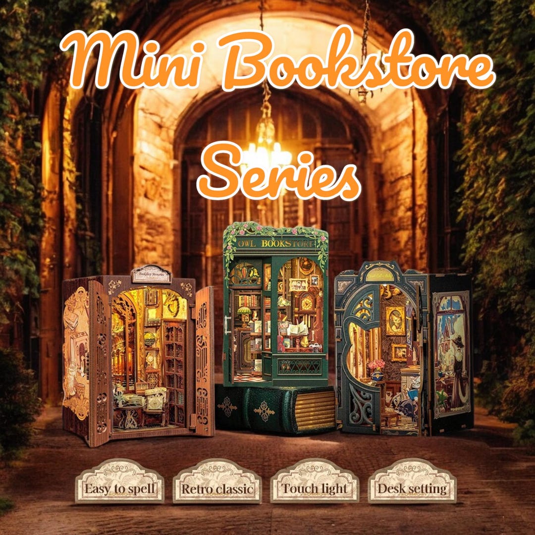 DIY Miniature Bookshop Kit: 3D Wooden Book Nook With LED Lights - Etsy