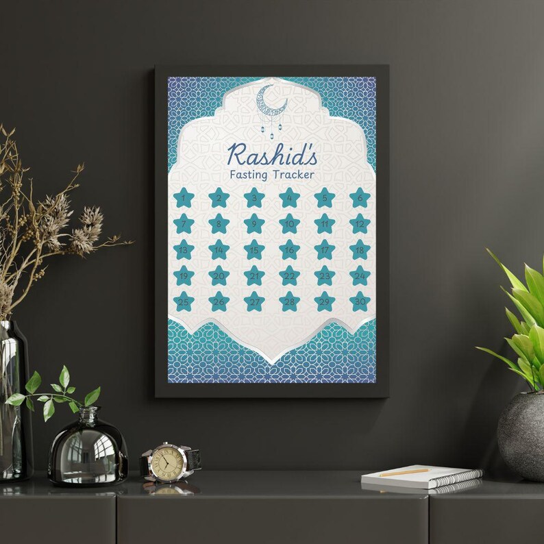 Ramadan Fasting Tracker Calendar Digital Download Eid Mubarak Countdown ...