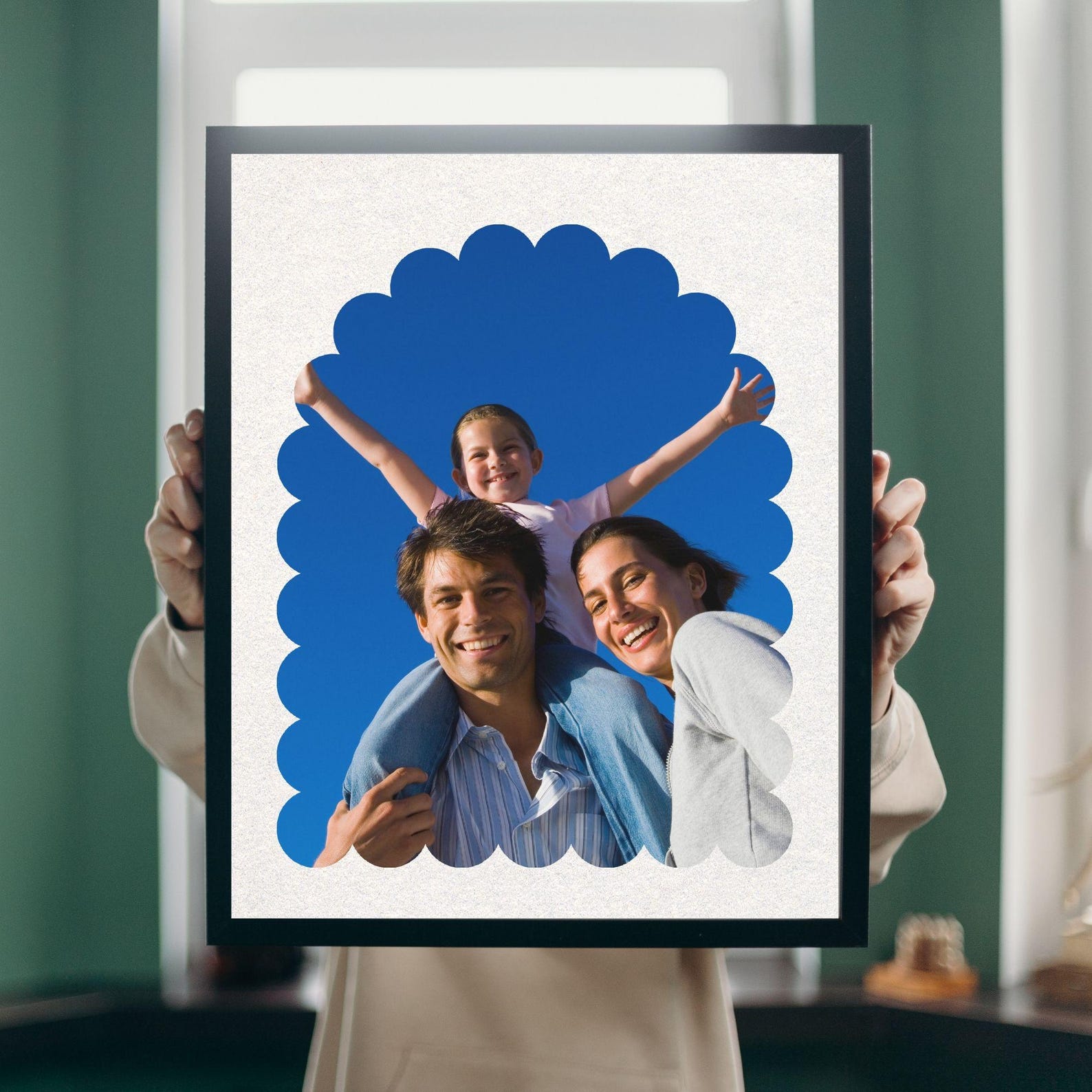 Scallop Shape Canva Frame Wavy Edge Frame Drag and Drop Custom Photo ...