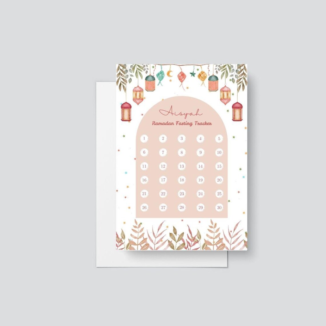 Ramadan Fasting Tracker Progress Editable Calendar Kids Canva Planner ...