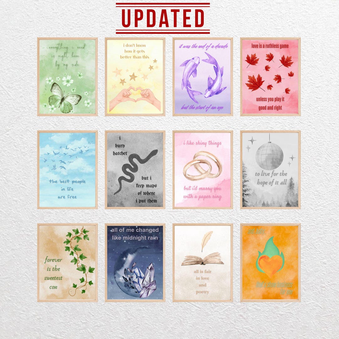 Bundle Album Wall Art Set of 12 Watercolor Eras Poster Music Print Era ...