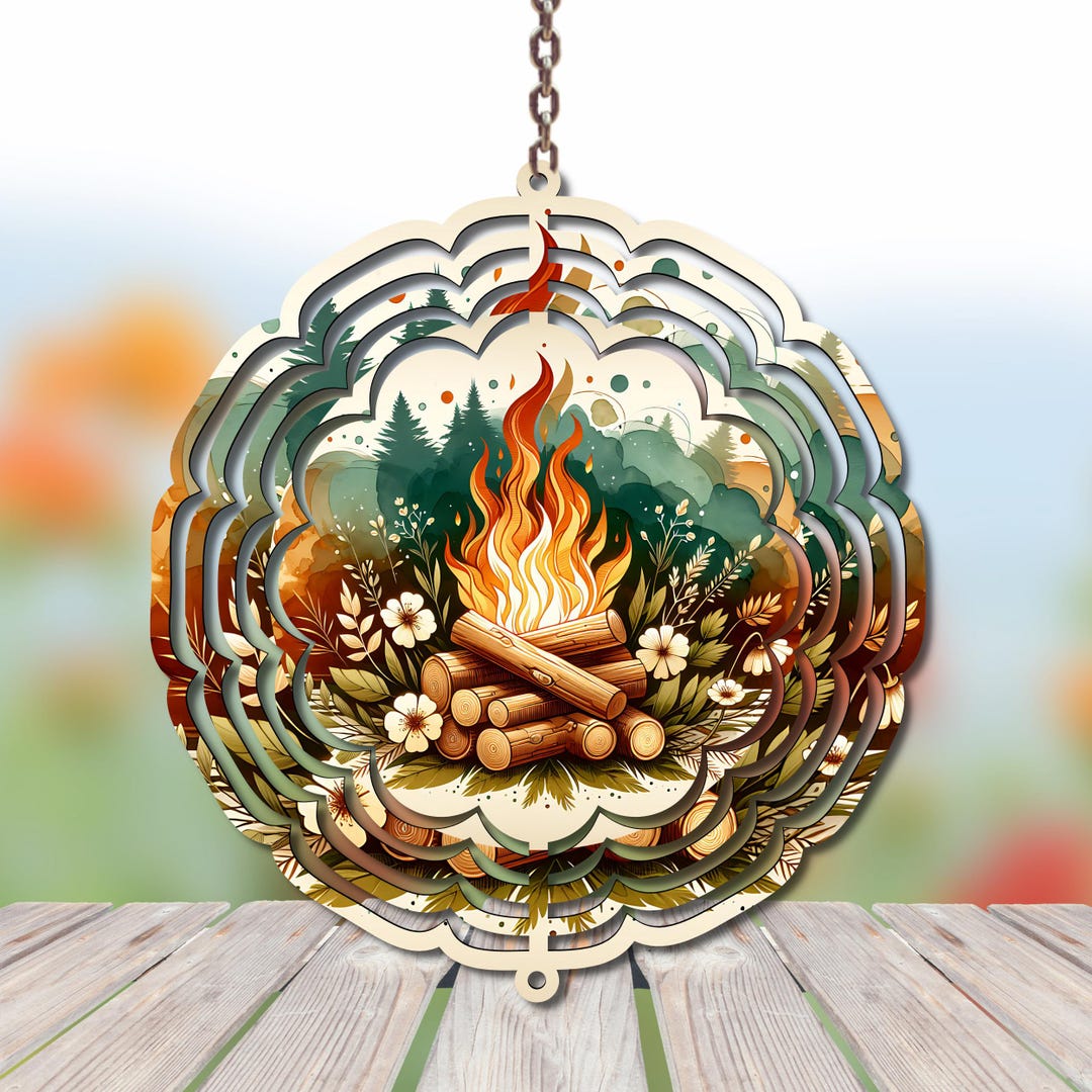 Campfire Wind Spinner Sublimation Design: Campground Sign PNG (digital ...