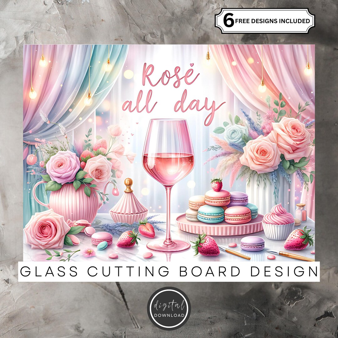 Glass Cutting Board PNG Rose All Day Design, Printable Sublimation - Etsy