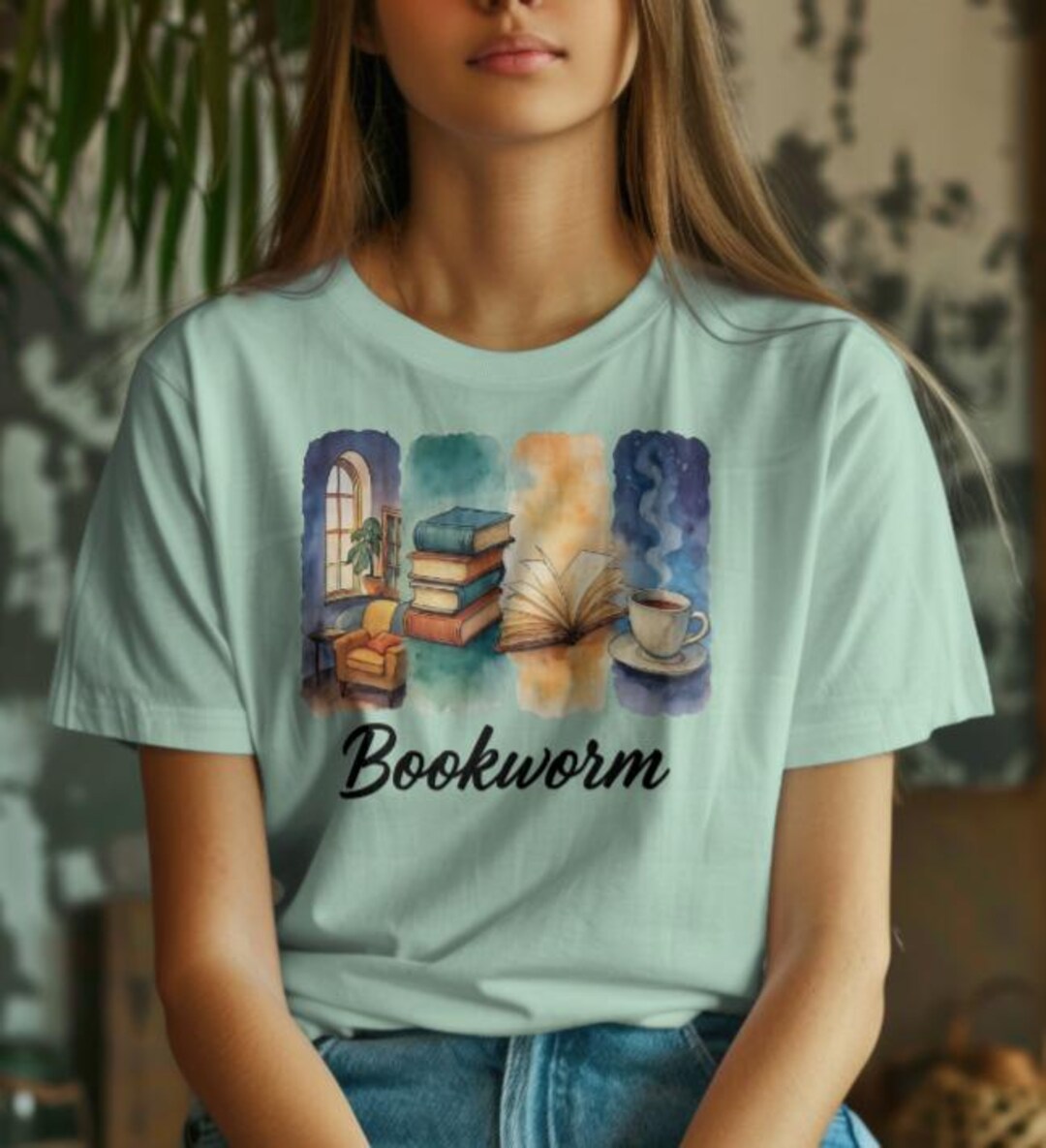 Bookworm T-shirt: Coffee, Books, Reading Nook Graphic Tee - Etsy