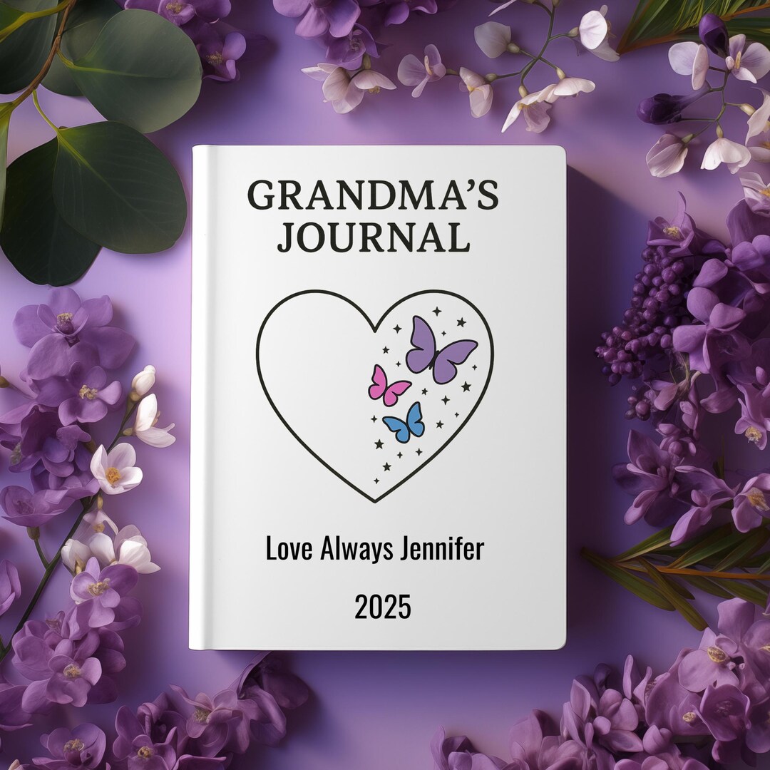 Personalized Grandma Journal Butterfly and Stars Gratitude Notebook ...