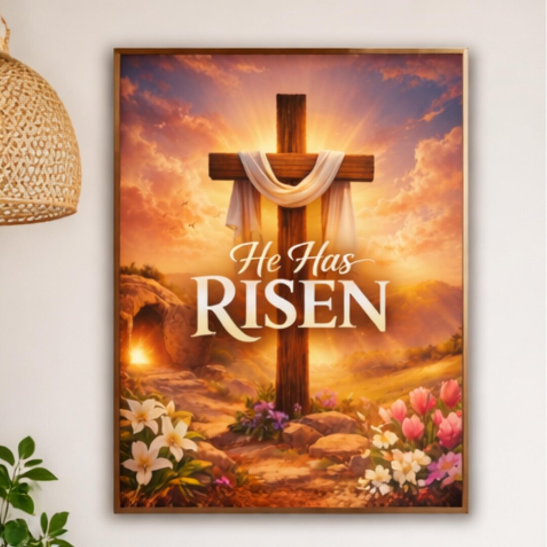 He Has Risen 11x14 Matte Poster, Christian Easter Wall Art ...