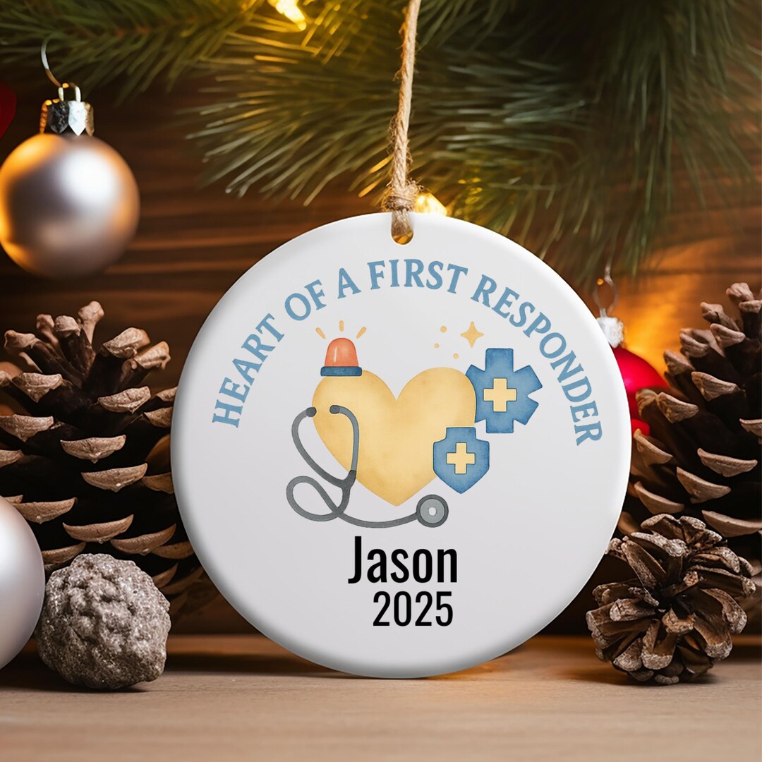 Personalized Holiday First Responder Christmas Decoration -heart of a ...