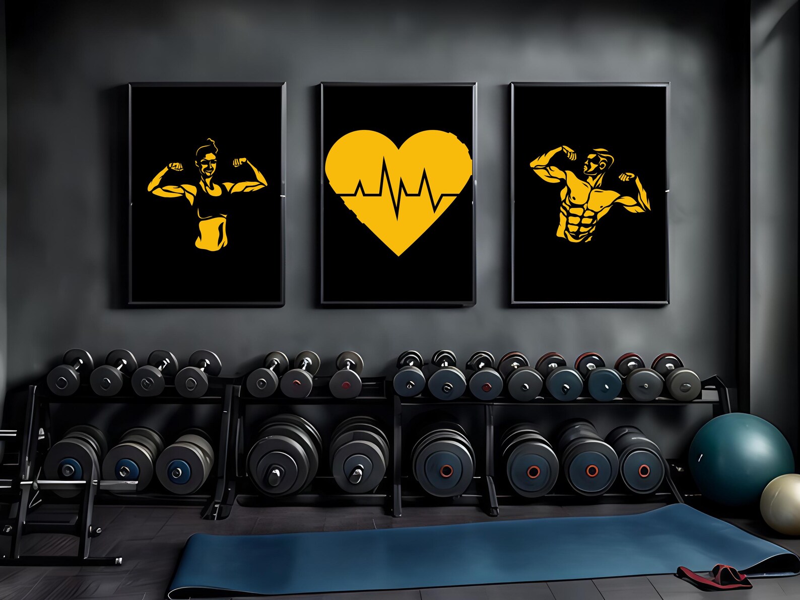 Gym Wall Art Set - 30+ Fitness Printable Posters - Workout Motivation ...