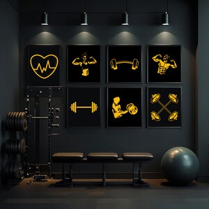 Gym Wall Art Set - 30+ Fitness Printable Posters - Workout Motivation ...