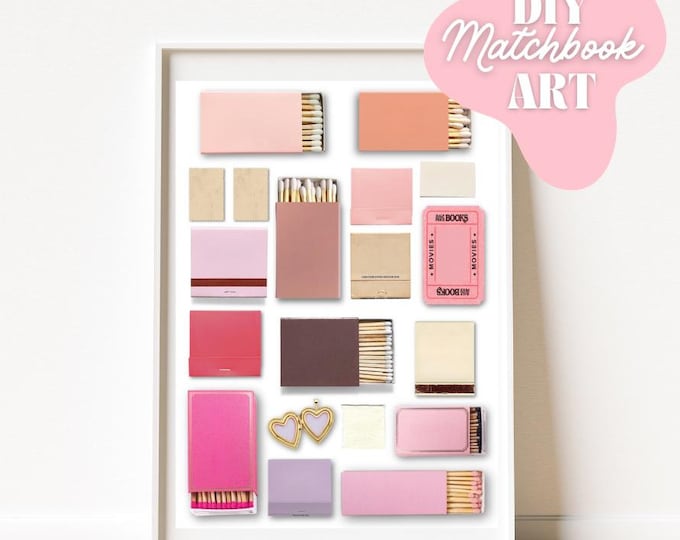 Pink Matchbook Poster Art Template - | Digital Download (valentine's ...