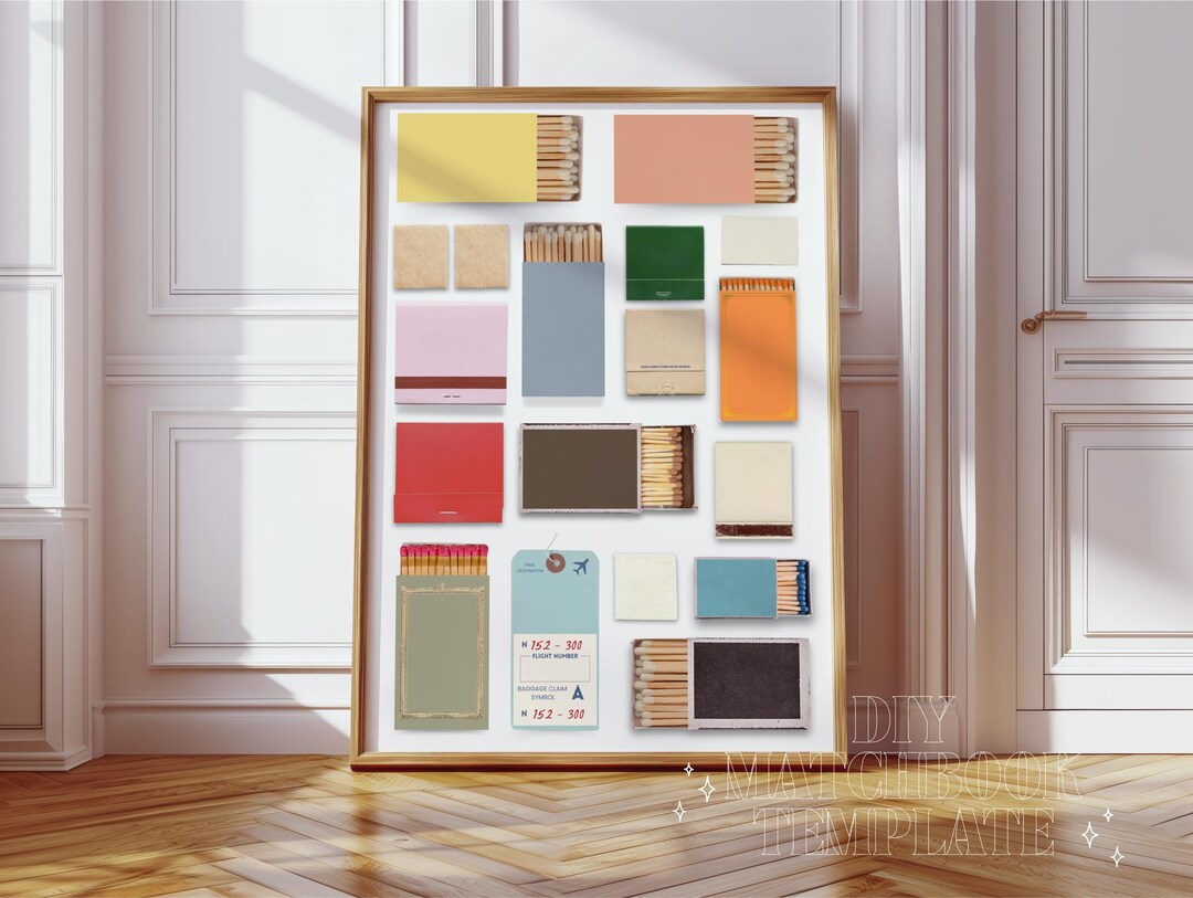 Matchbook Poster Art Template | Digital Download | THE ORIGINAL - Etsy