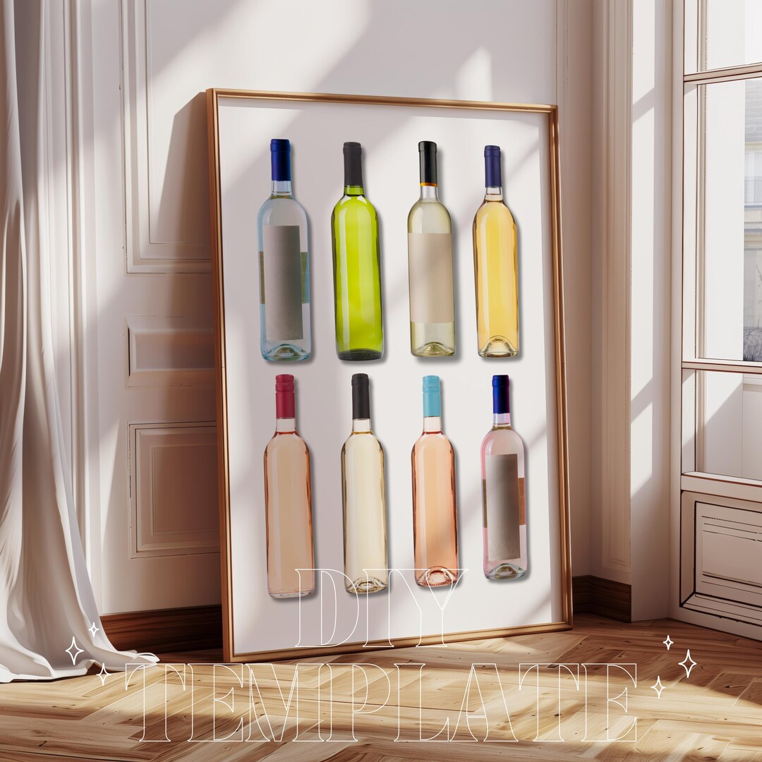 Wine Bottle Customizable Template Poster | Digital Template - Etsy