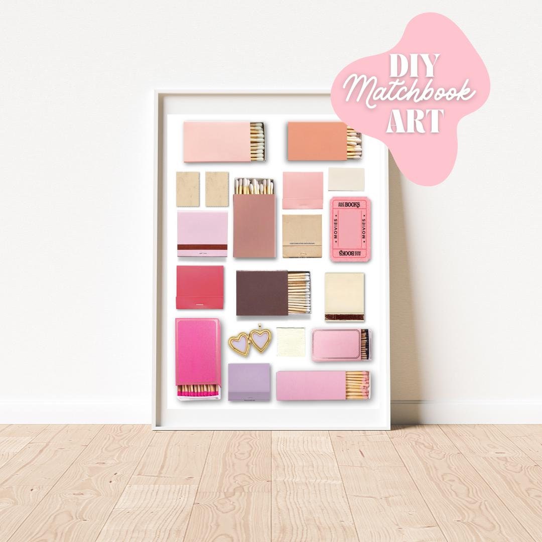 Pink Matchbook Poster Art Template - | Digital Download (valentine's ...