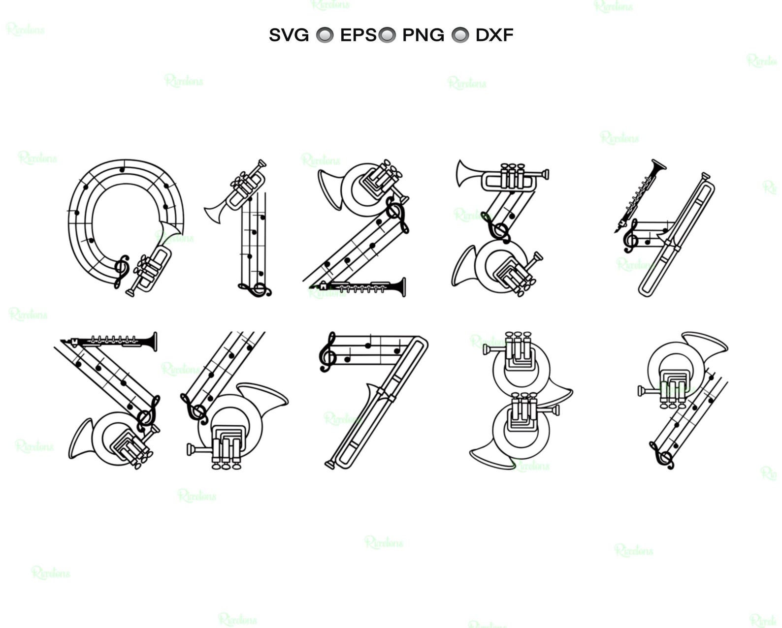 Music Font, Musical Svg, Music Alphabet, Musical Instrument Svg, Music ...