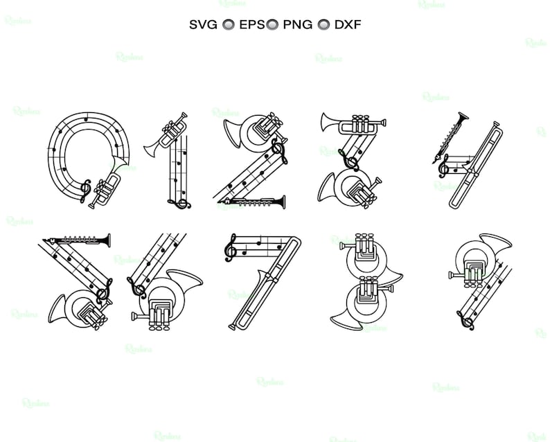 Music Font SVG, Music Instrument Font, Music Alphabet, Musical Letters ...
