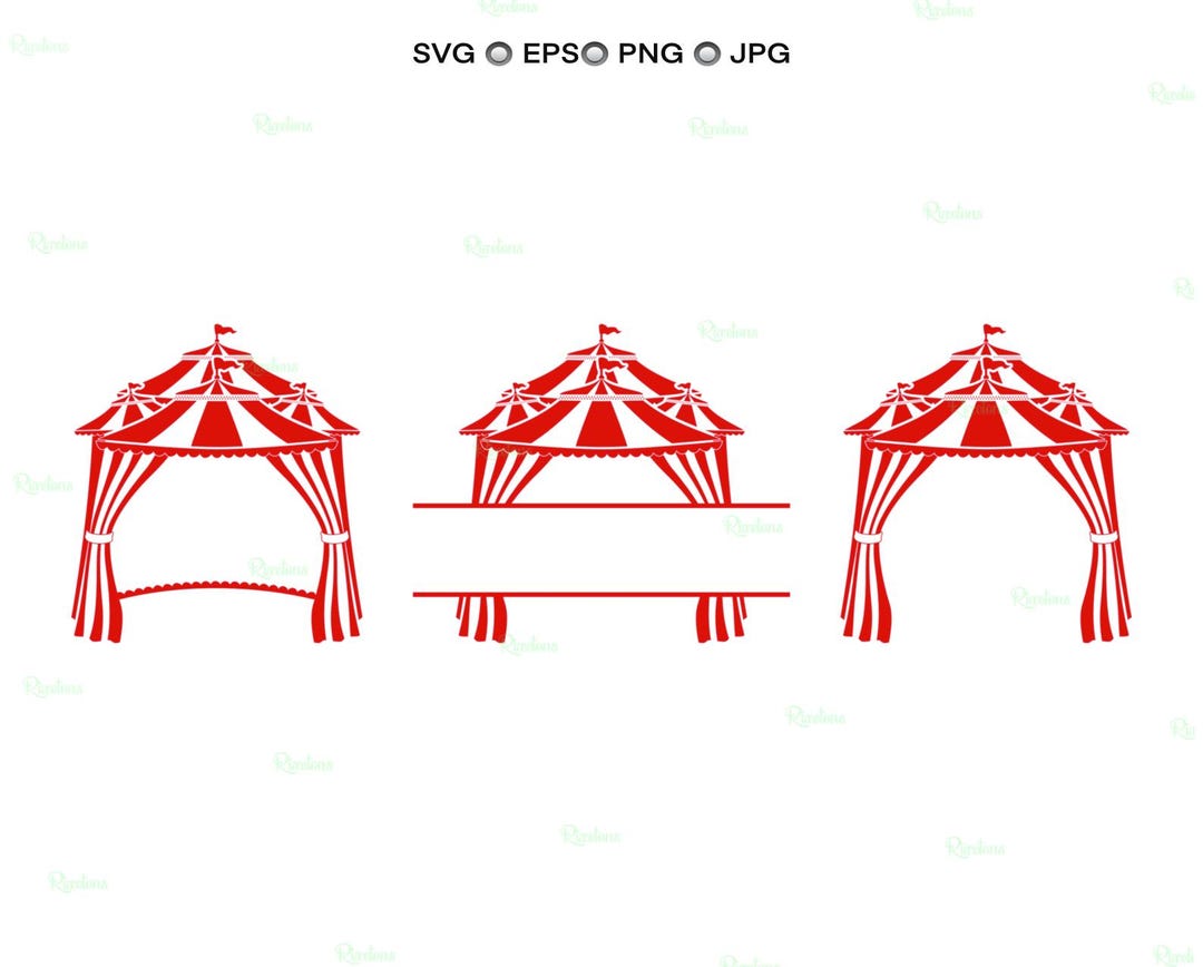 Personalized Circus Tent Svg, Carnival Banner Monogram Frame, Custom ...