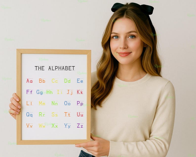Rainbow Alphabet Poster: ABC Nursery Wall Art (digital Files Included ...