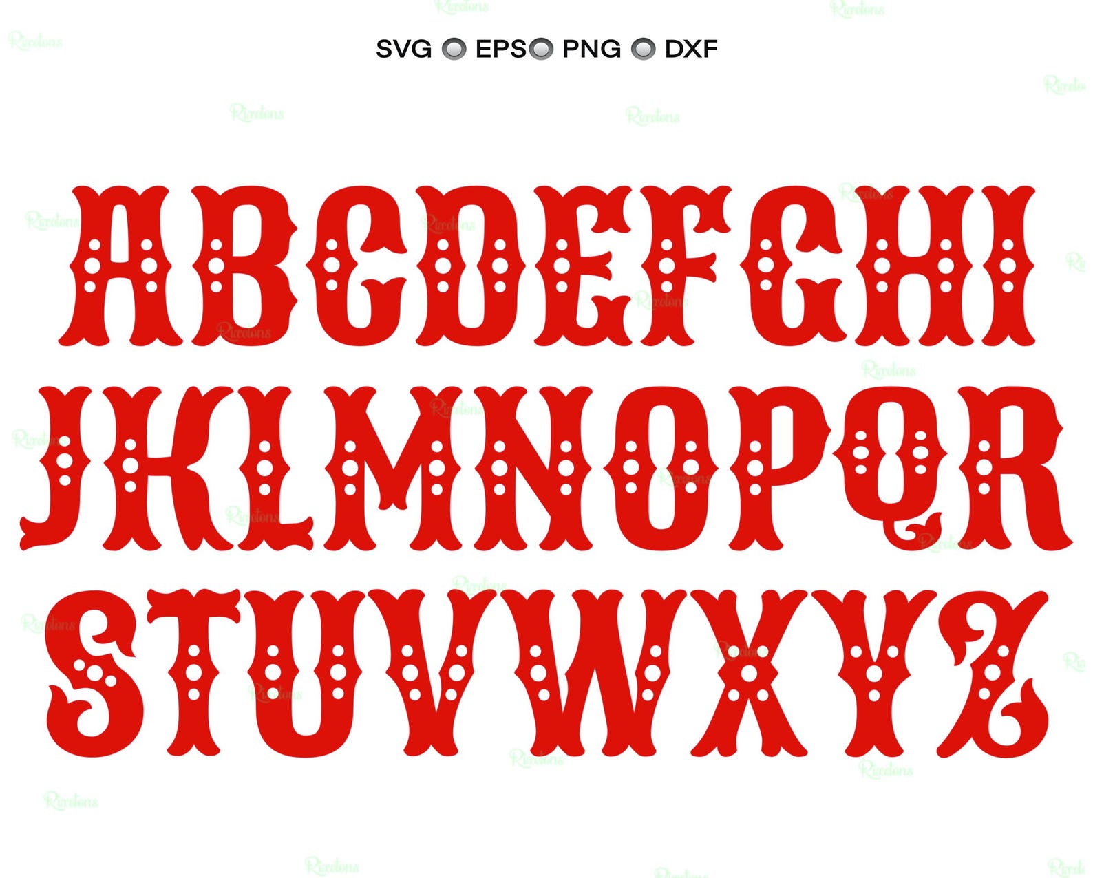 Carnival Letters, Circus Letters, Fishtail Font, Western Alphabet ...
