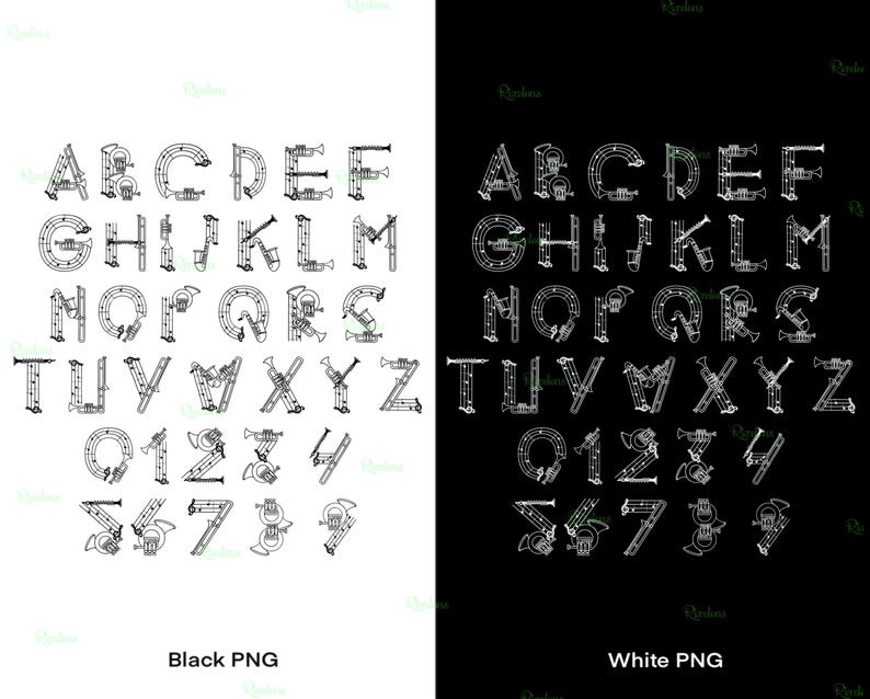 Musical Font SVG: Music Notes Clipart, Flute, Orchestra (digital Files ...