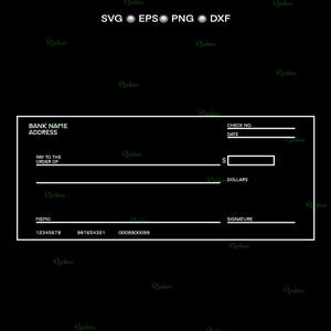 Bank Check Template SVG: Printable Business Cheque (digital Files) - Etsy