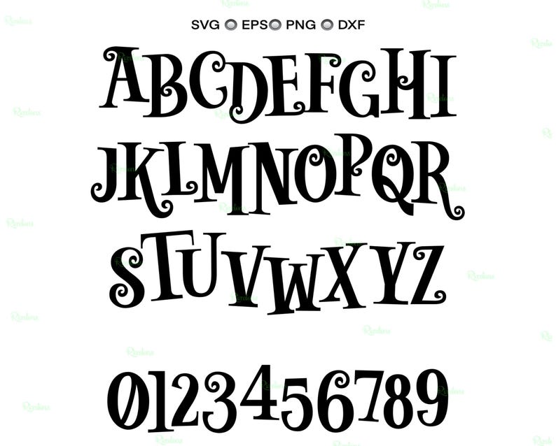 Swirly Script Font SVG, Elegant Alphabet Numbers PNG for Cricut, T ...