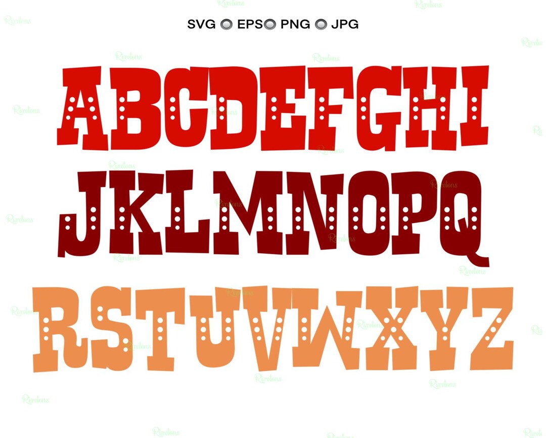 Western Cowboy Font SVG PNG, Rodeo Alphabet Letters Cut File, Rustic ...