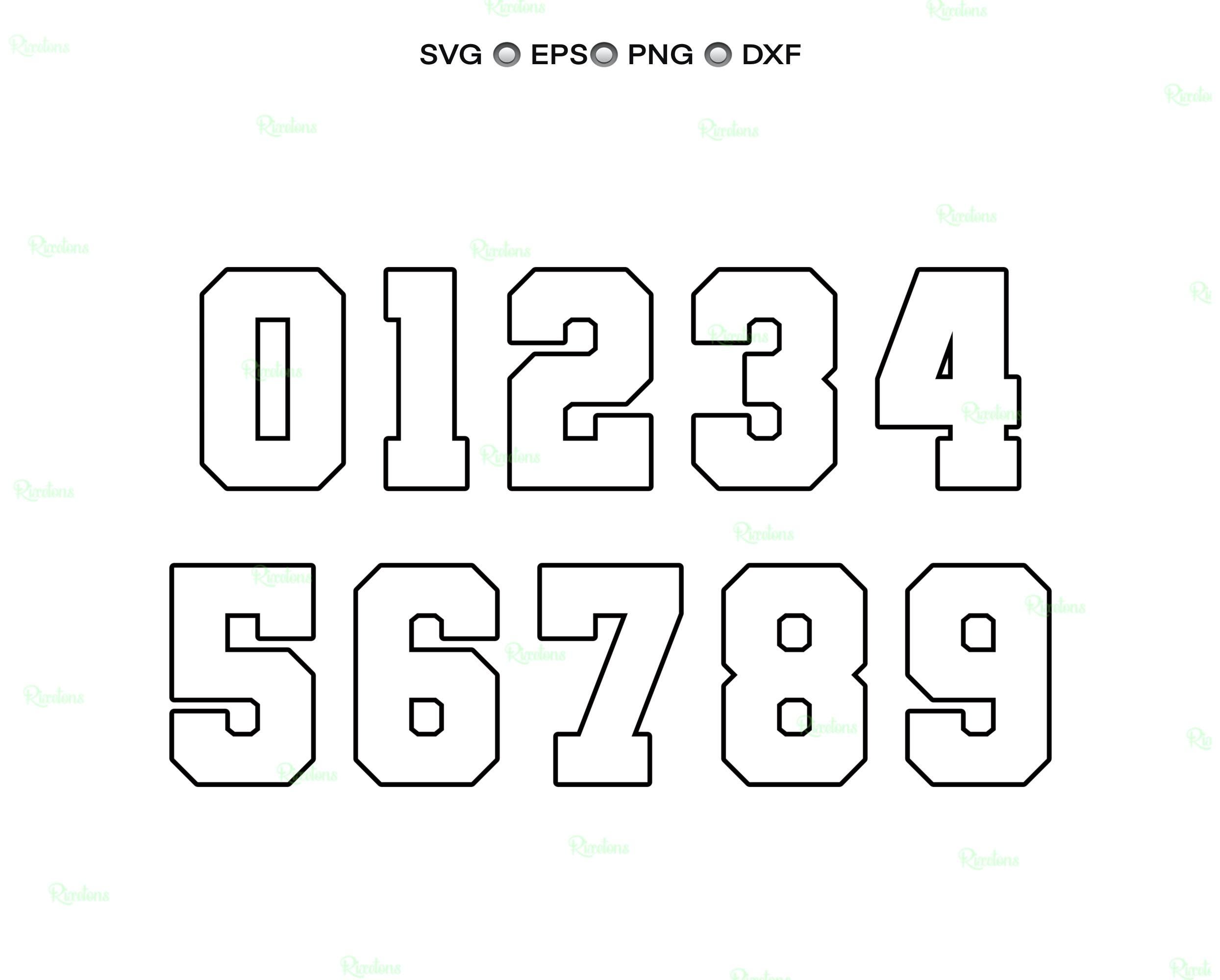 Sport Jersey Numbers Svg, Sports Team Jersey Number, Football ...
