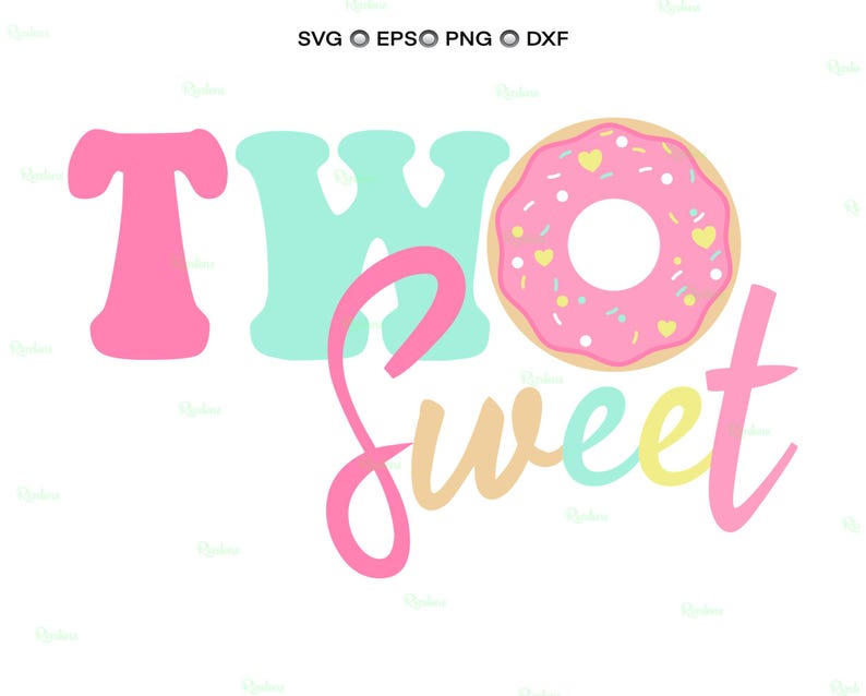 Two Sweet Donut Birthday SVG: 2nd Birthday Girl Shirt Design (digital ...