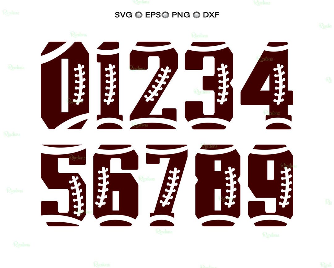 Football Numbers Svg Bundle, Football Player Numbers Svg, Football ...