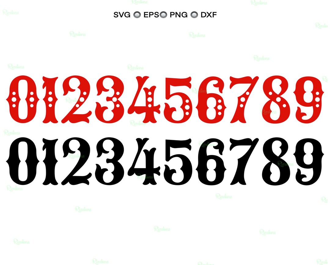 Carnival Circus Style Number Svg, Circus Numbers Svg, Carnival Font ...