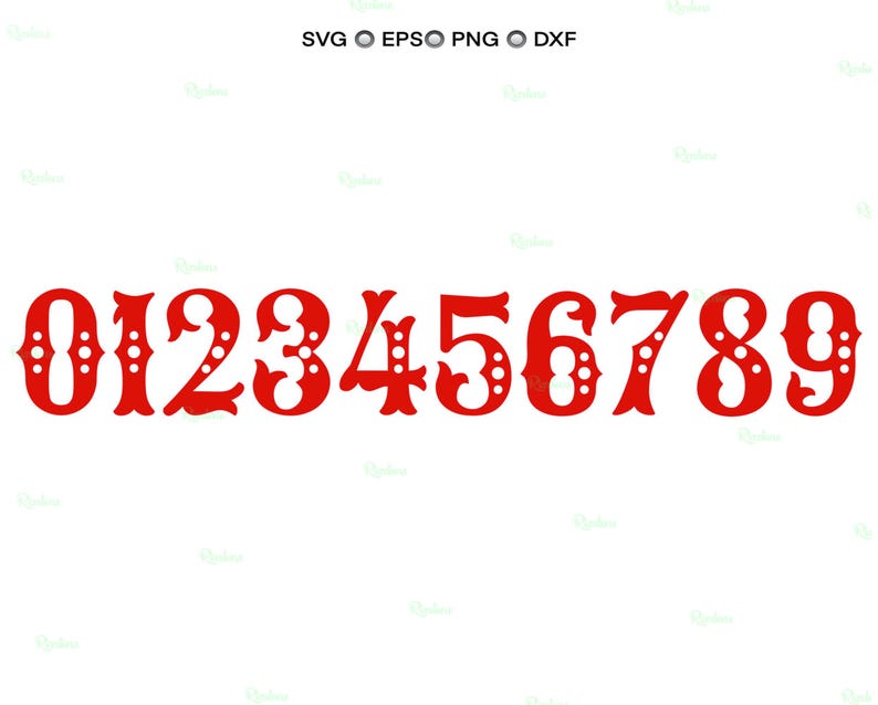 Carnival Circus Numbers SVG: Layered Fishtail Font (digital Files) - Etsy