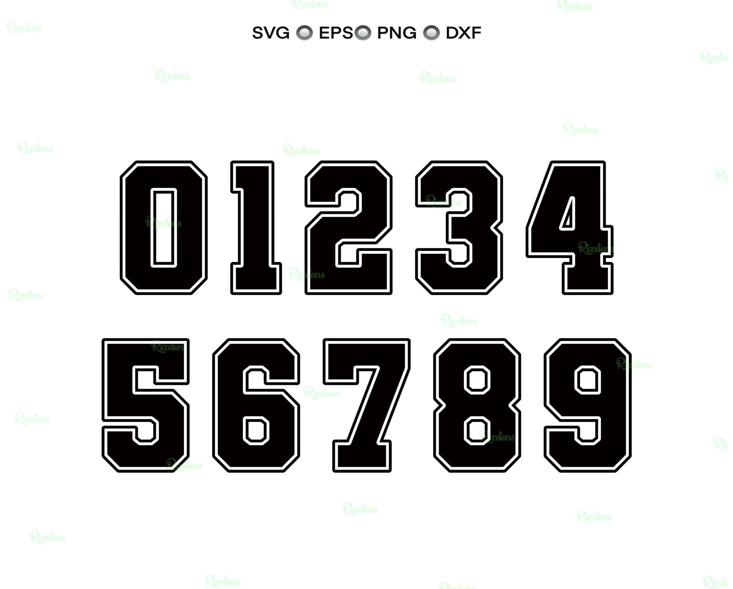 Sport Jersey Numbers Svg, Sports Team Jersey Number, Football ...