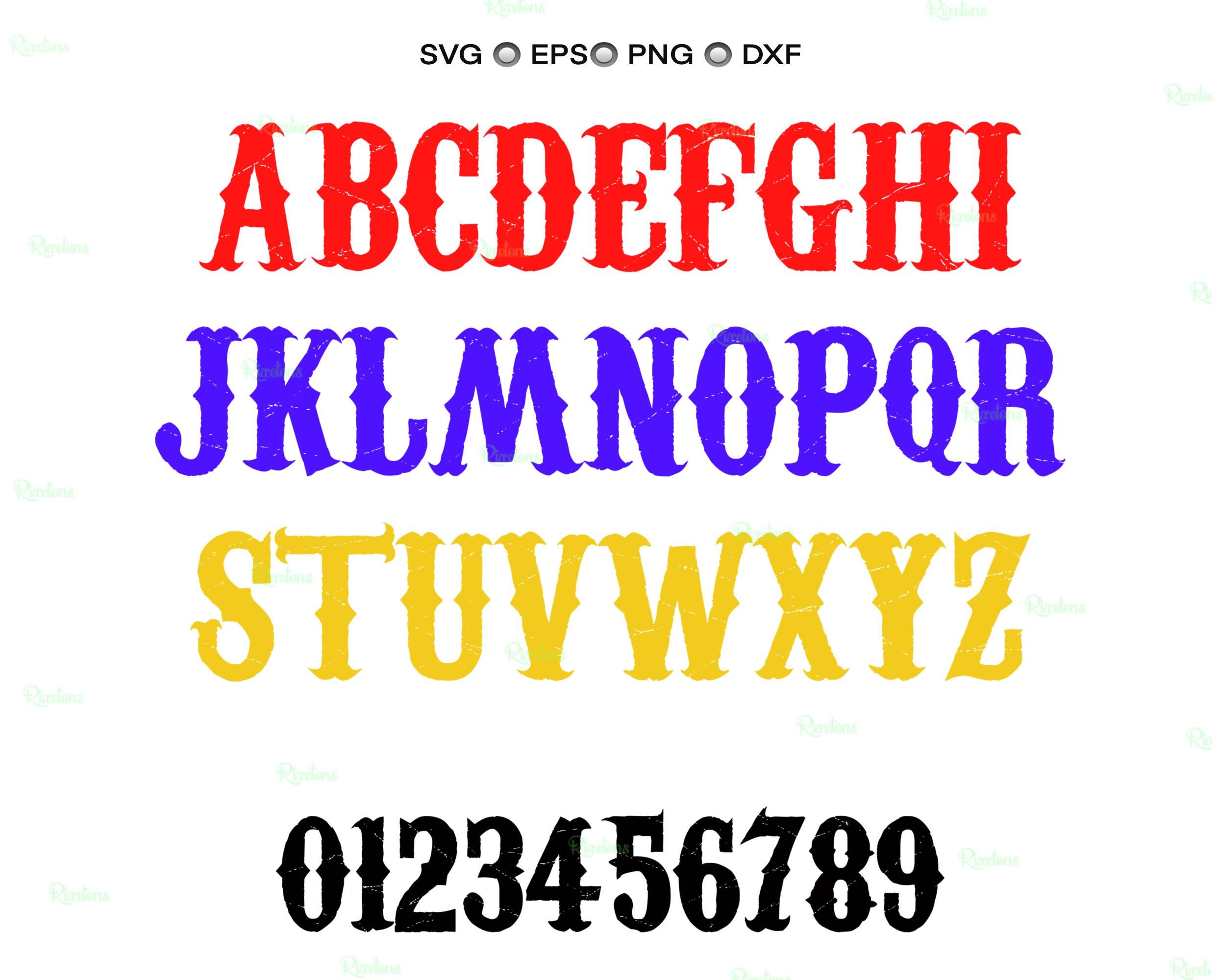 Carnival Circus Font SVG, Vintage Alphabet Numbers PNG Cricut, T-shirts ...