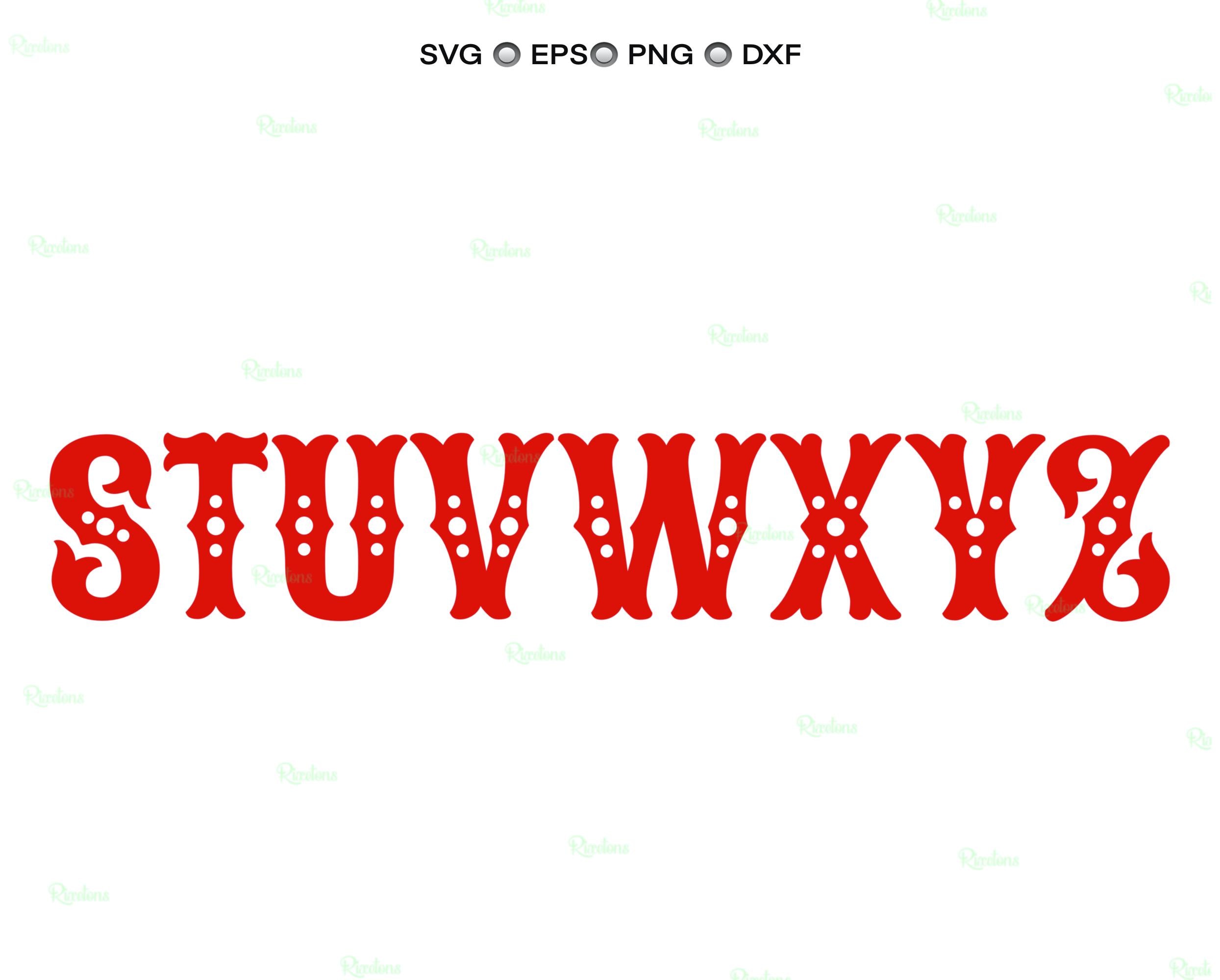 Carnival Letters, Circus Letters, Fishtail Font, Western Alphabet ...