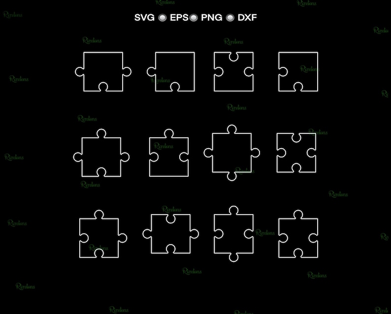 Puzzle Svg Bundle, Jigsaw Piece Outlines, Interlocking Blank Puzzle Cut ...
