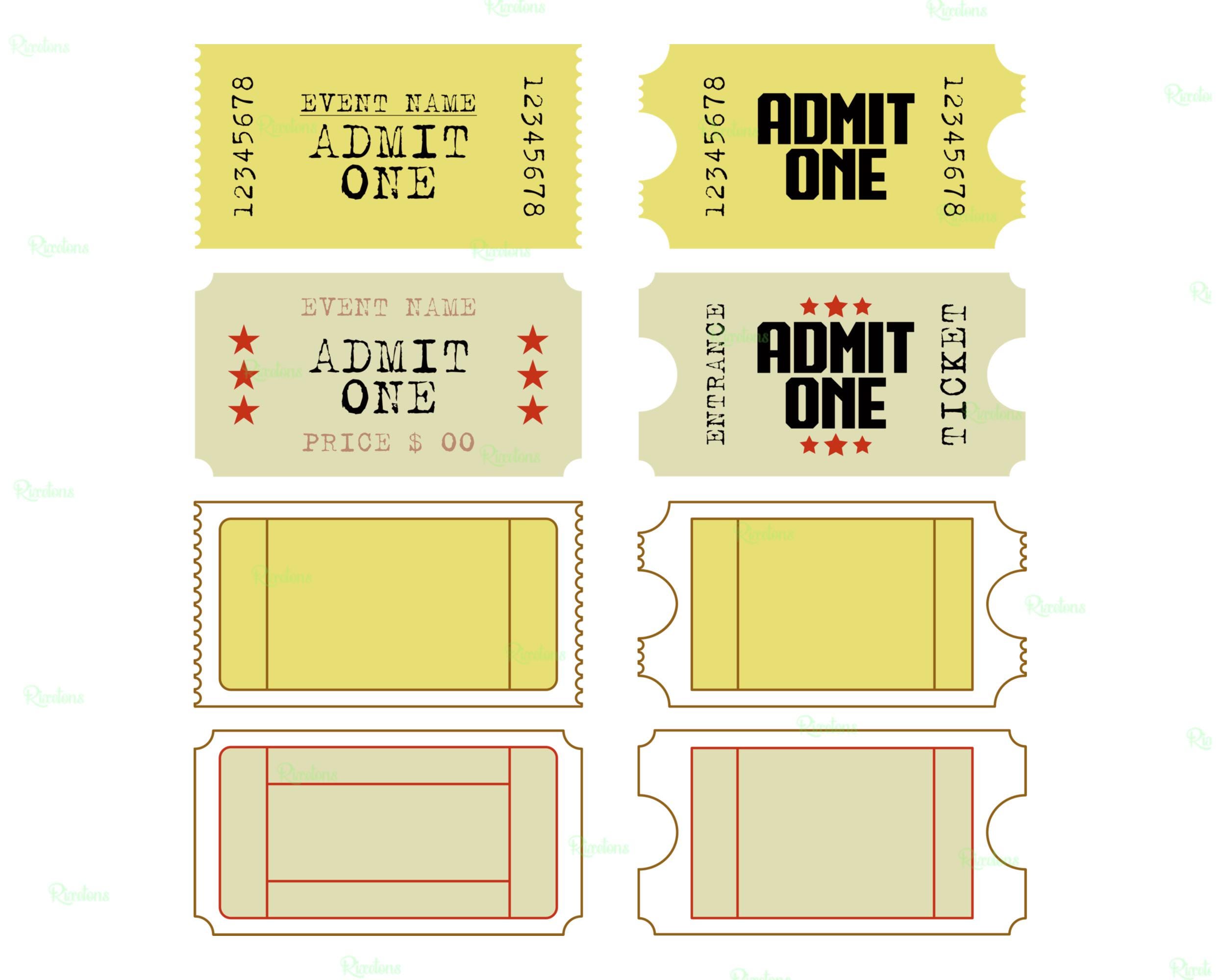 Ticket Svg, Ticket Template, Movie Ticket, Cinema Ticket, Ticket Clipart, Concert Ticket ...