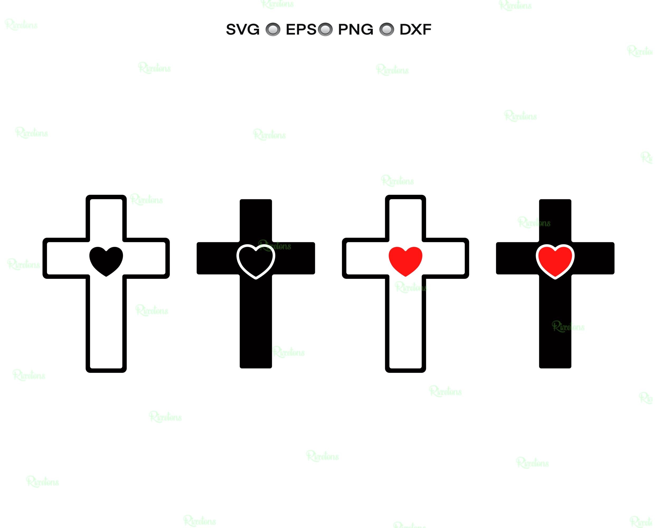 Cross Heart Svg, Cross Clipart, Christian Cross Svg, Heart Cross Svg ...