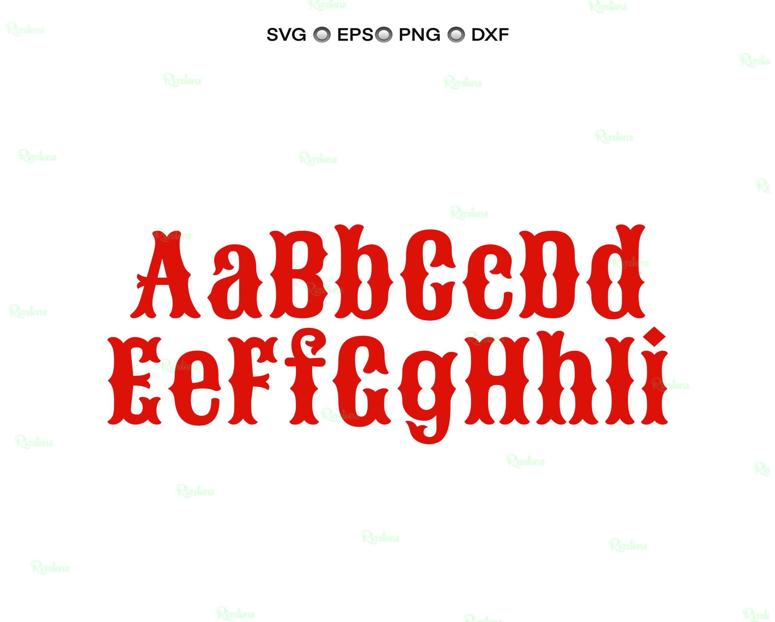 Circus Font Svg, Carnival Letters, Fishtail Font, Western Alphabet ...