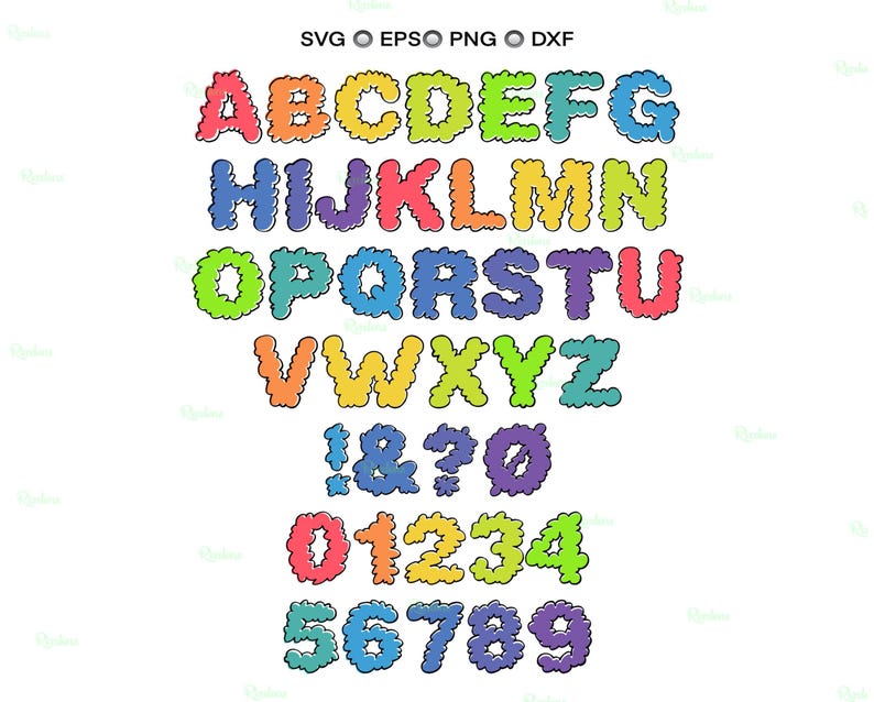 Cloud Font Svg, Font Svg, Alphabet Svg, Letter Svg, Doodle Font, Kids ...