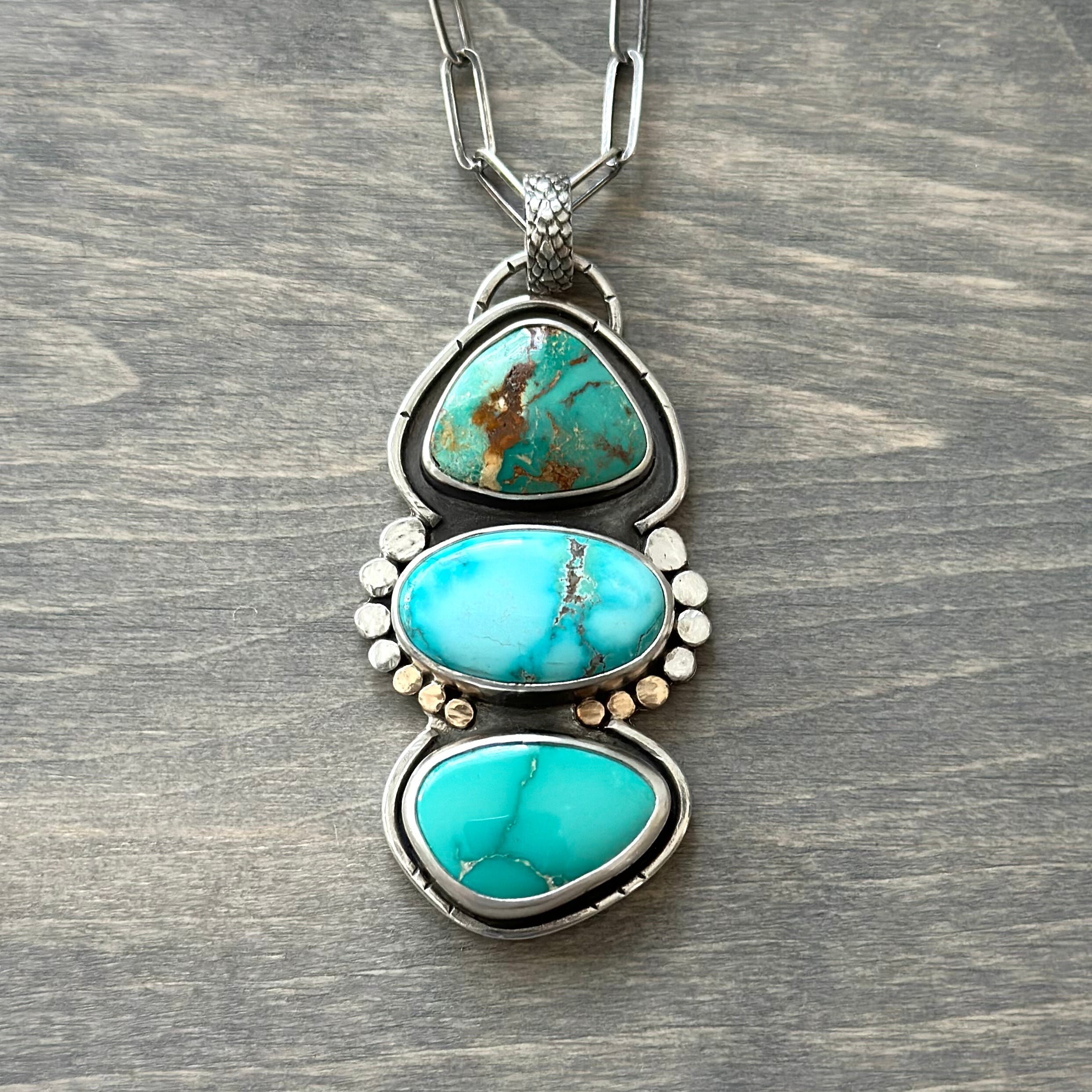 Color Totem Turquoise Pendant Royston Blue Moon Fox Turquoise in ...