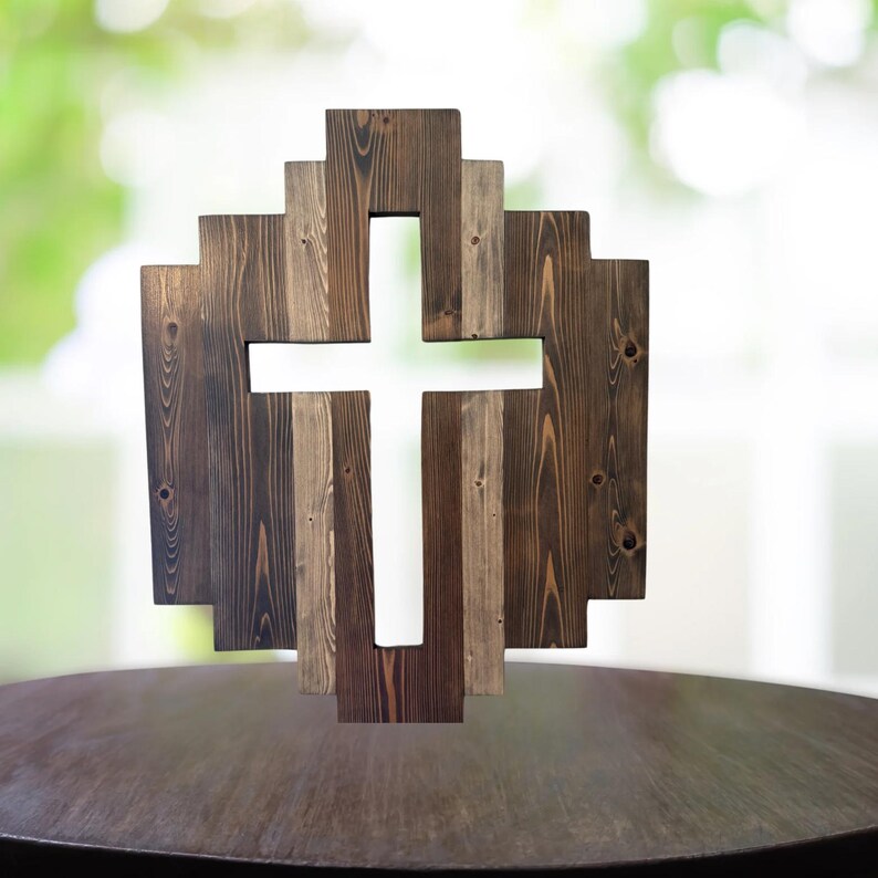 Hand Carved Cross Wood Wall Decor - Etsy