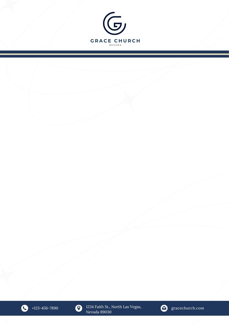 Church Letterhead Template | Printable & Editable | Professional ...