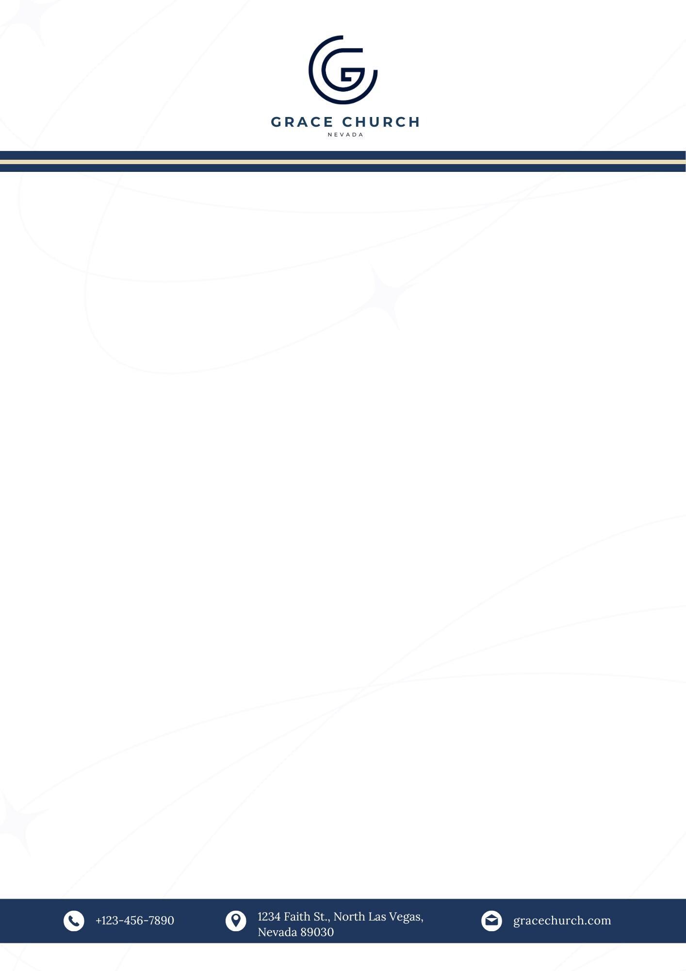 Church Letterhead Template | Printable & Editable | Professional ...