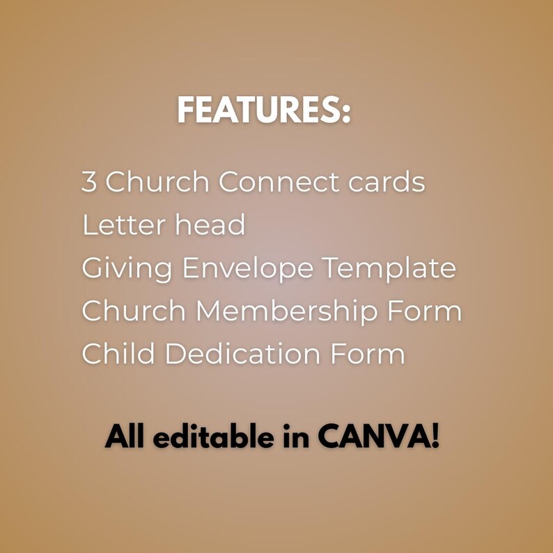 Editable Church Canva Template Bundle: Visitor Cards, Forms (digital ...