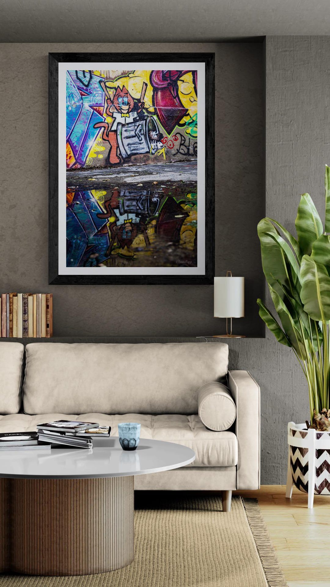Cartoon Cat Drummer Graffiti Art Print: Urban Street Photography - Etsy