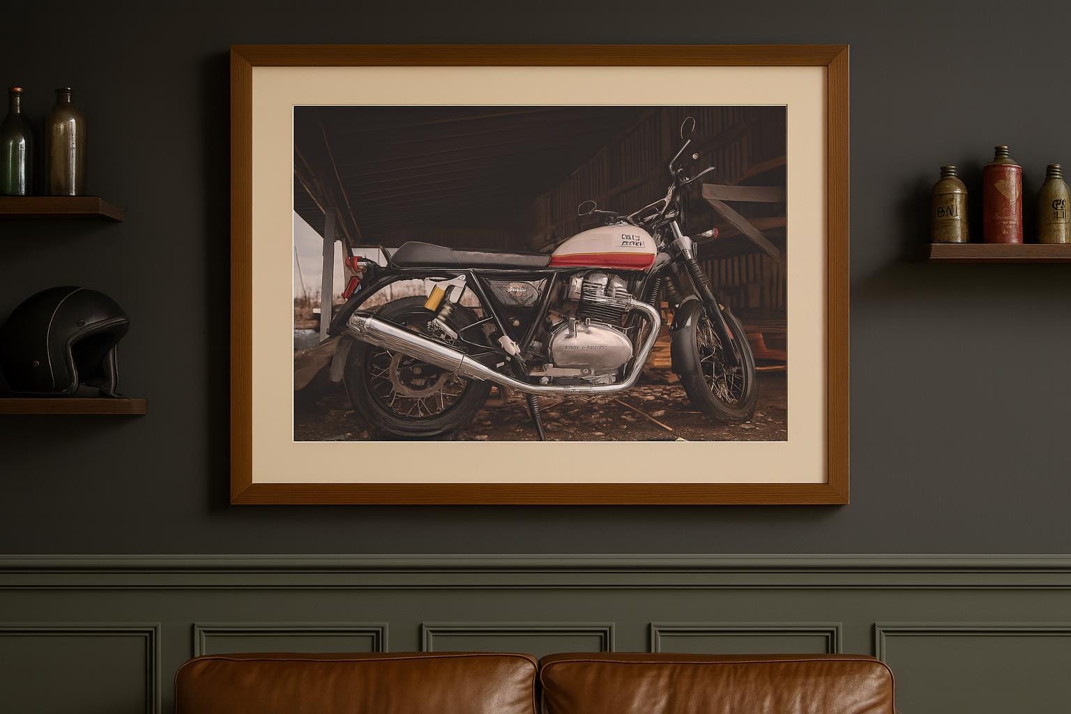 Vintage Royal Enfield Motorcycle Print - Retro Cafe Racer Wall Art - Etsy